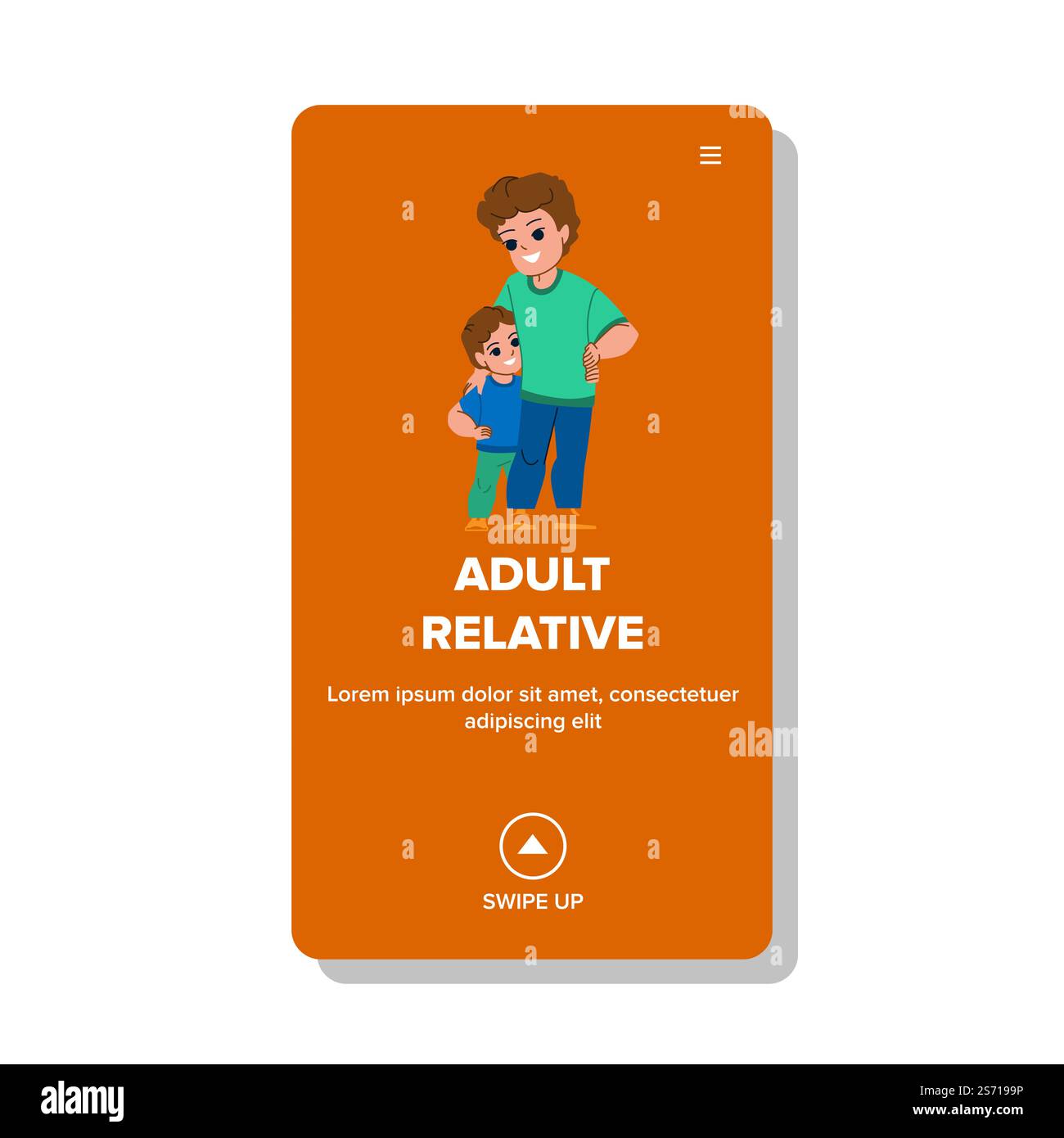 adult relative vector. happy family, young relation, support mature ...