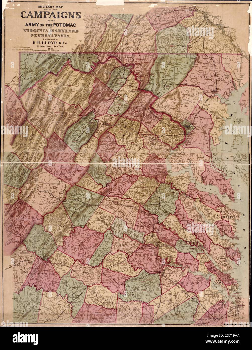 Military map refering [sic] to the campaigns of the Army of the Potomac ...