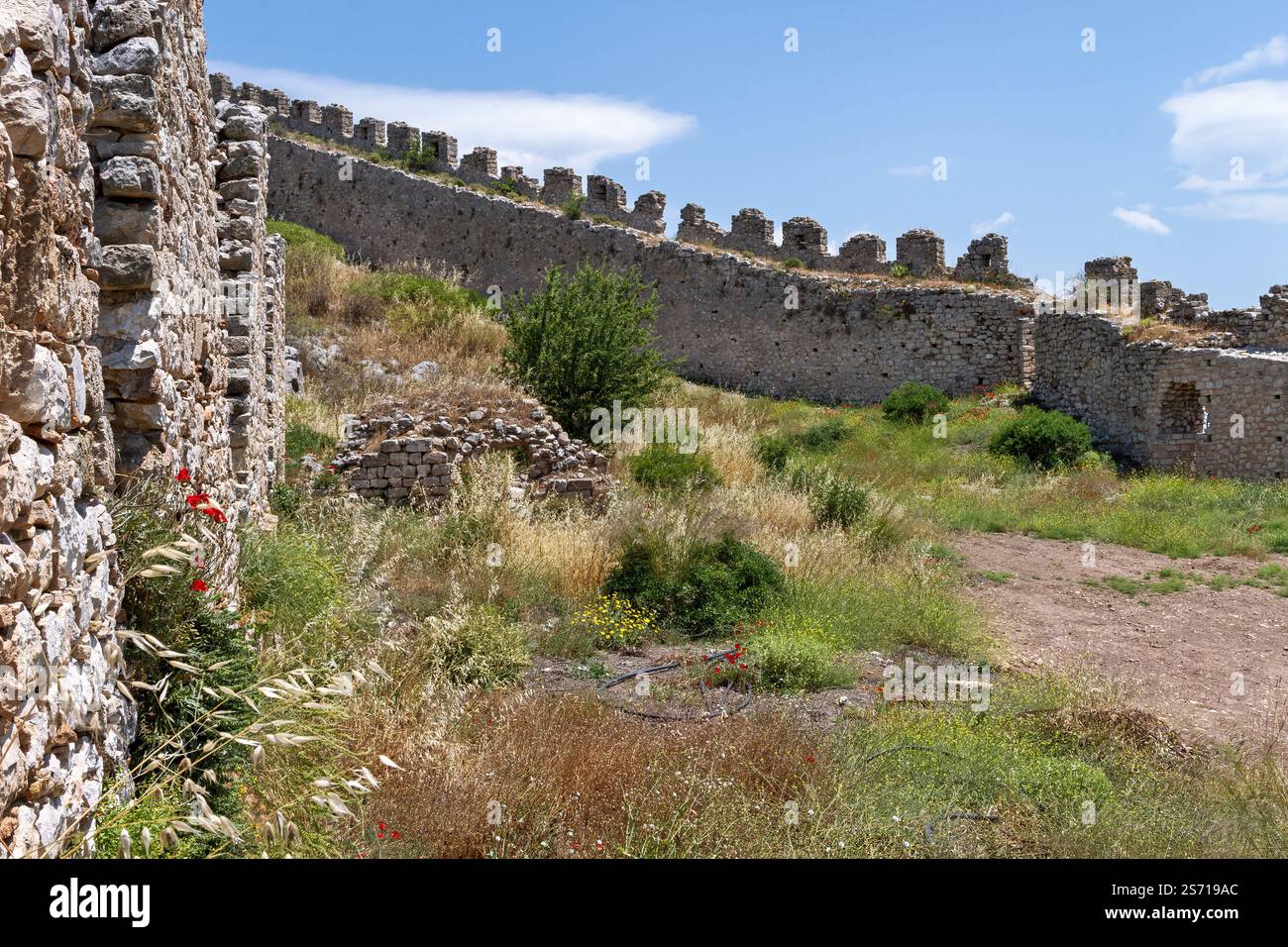 The castle of Acrocorinth, a historically significant citadel near ...