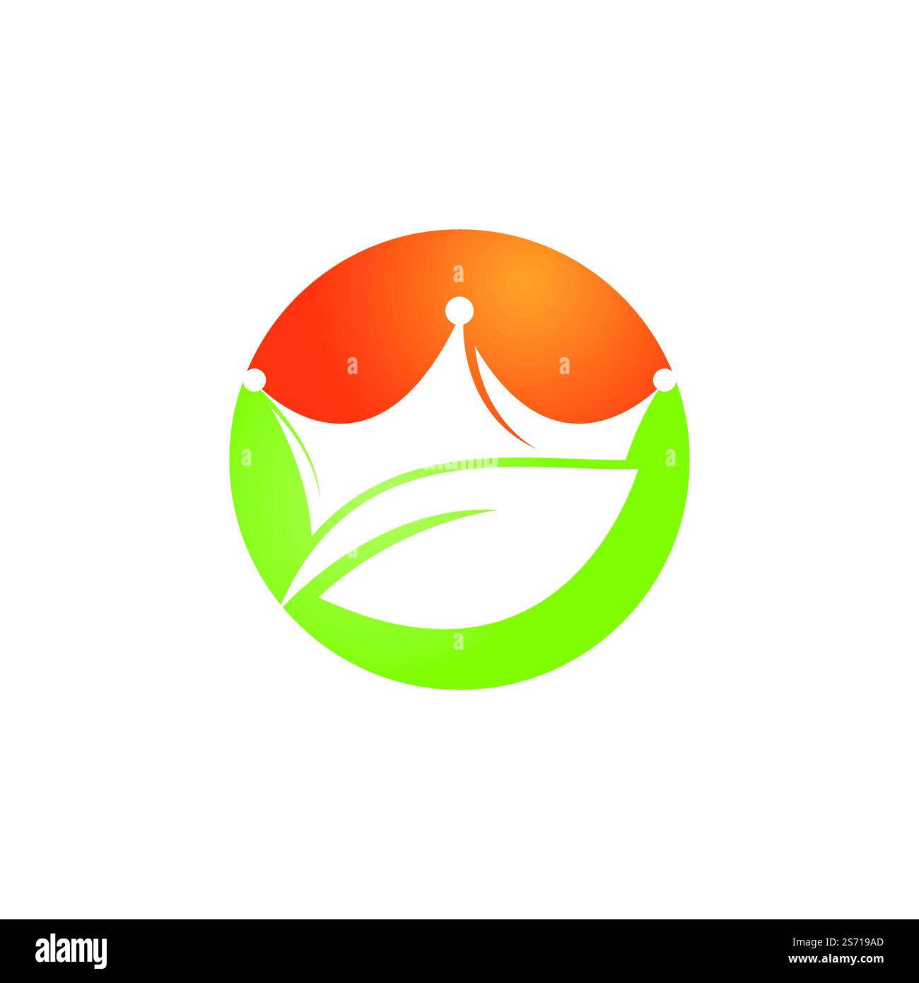 Leaf crown vector logo design. Green leaf crown therapy company logo ...