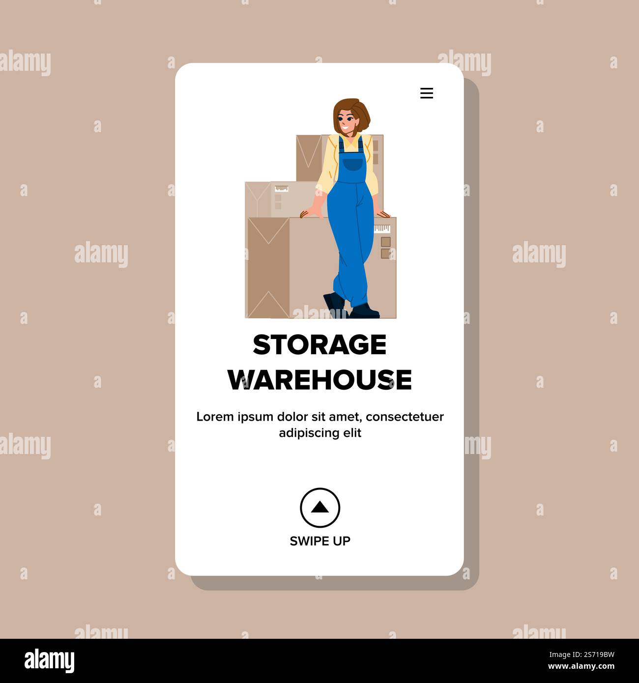 storage warehouse vector. logistic box, industry storehouse, worker ...