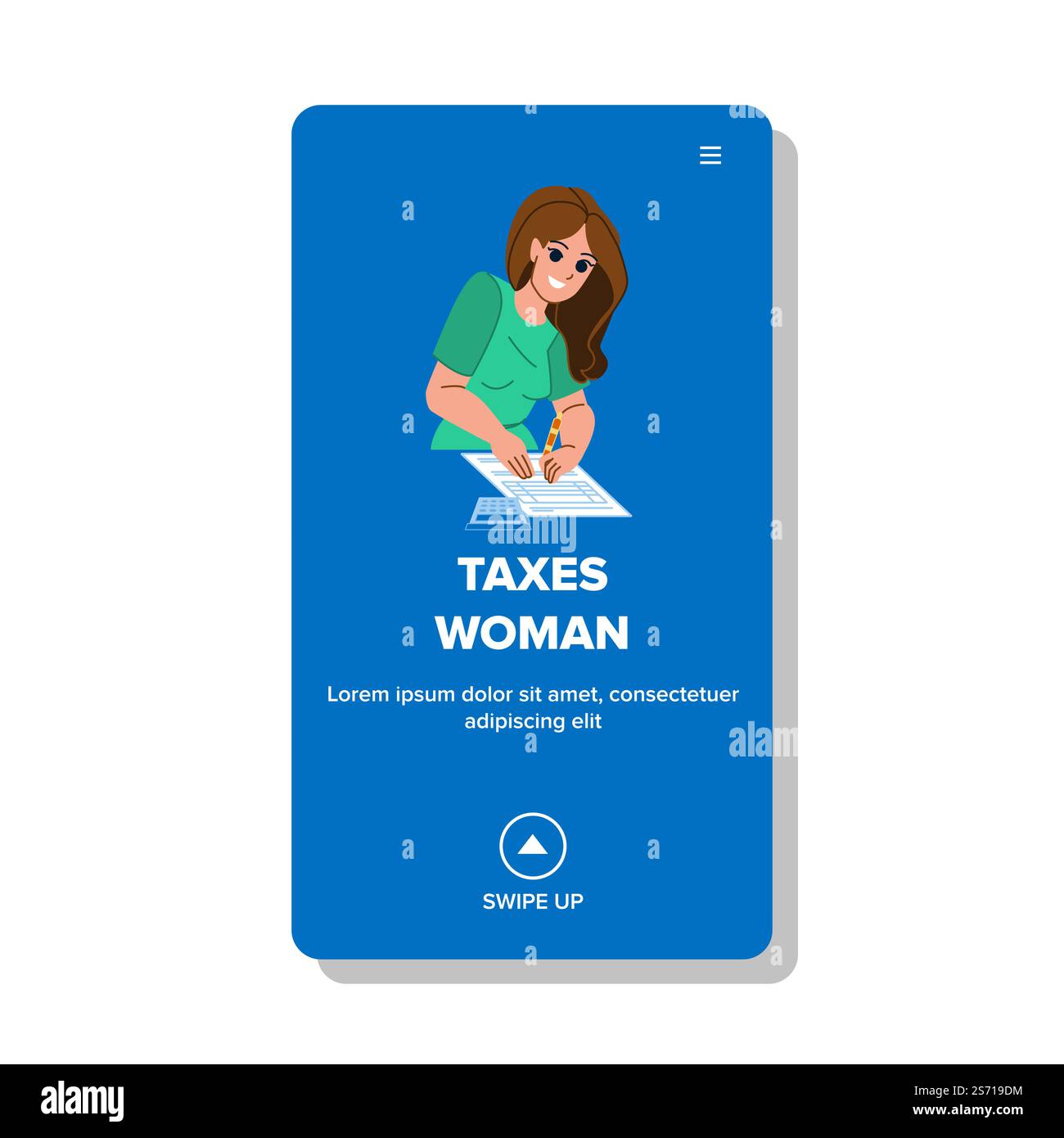 taxes woman vector. business tax, office finance, work financial ...