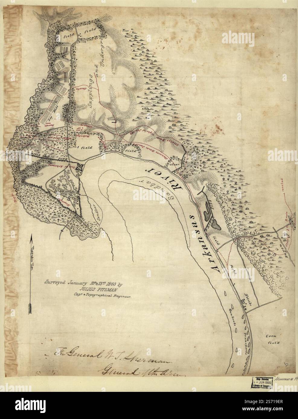 [Map of Arkansas Post, Ark.] 1863 by Pitzman Julius Stock Photo - Alamy