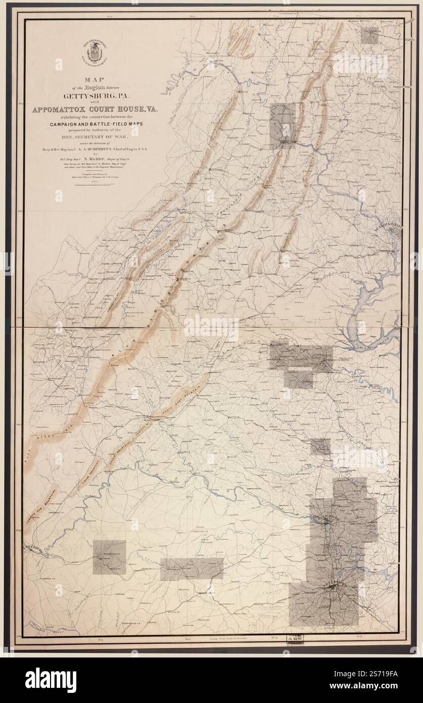 Map of the region between Gettysburg, Pa. and Appomattox Court House ...