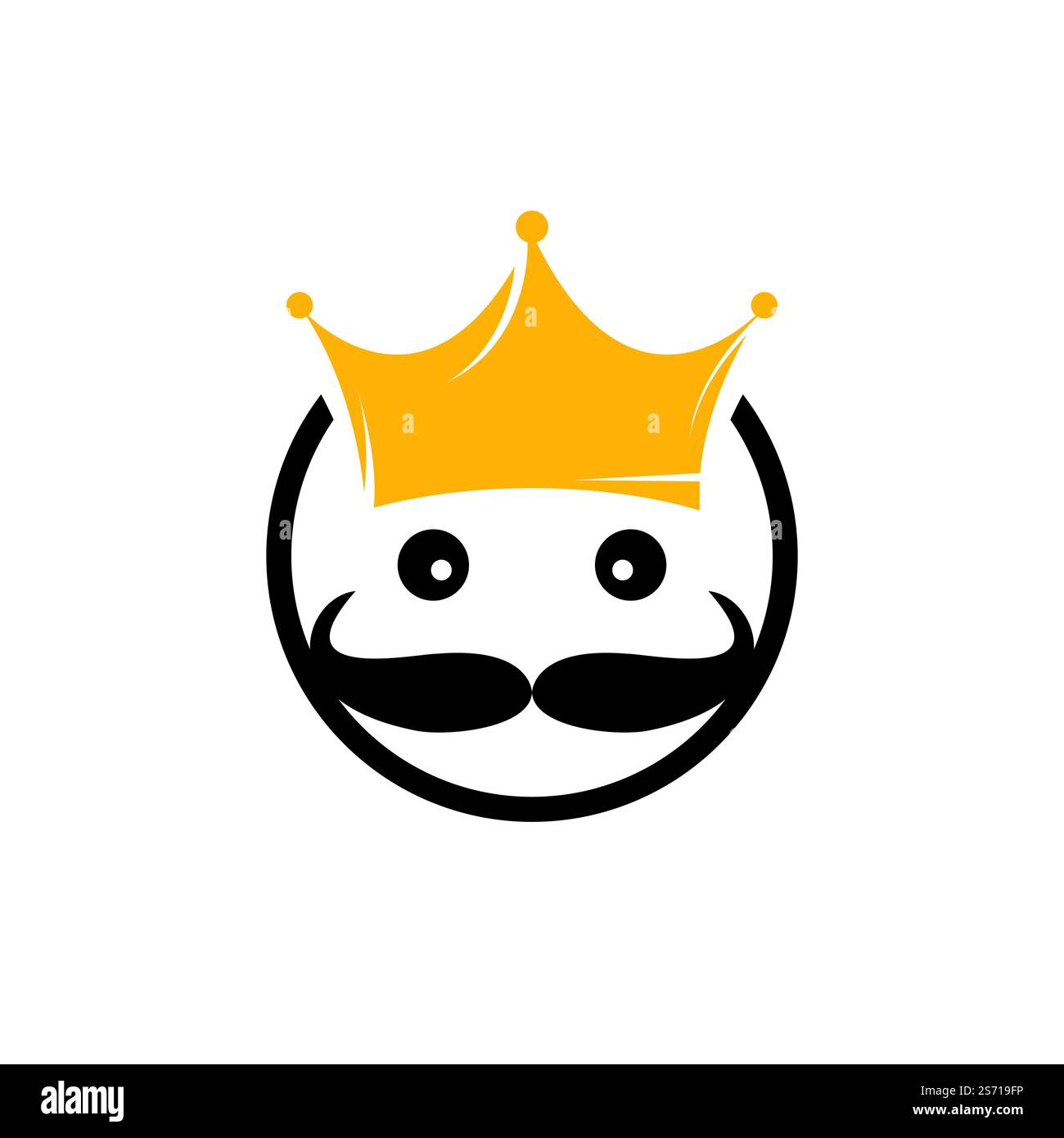 Happy king vector logo design. Elegant stylish mustache crown logo ...