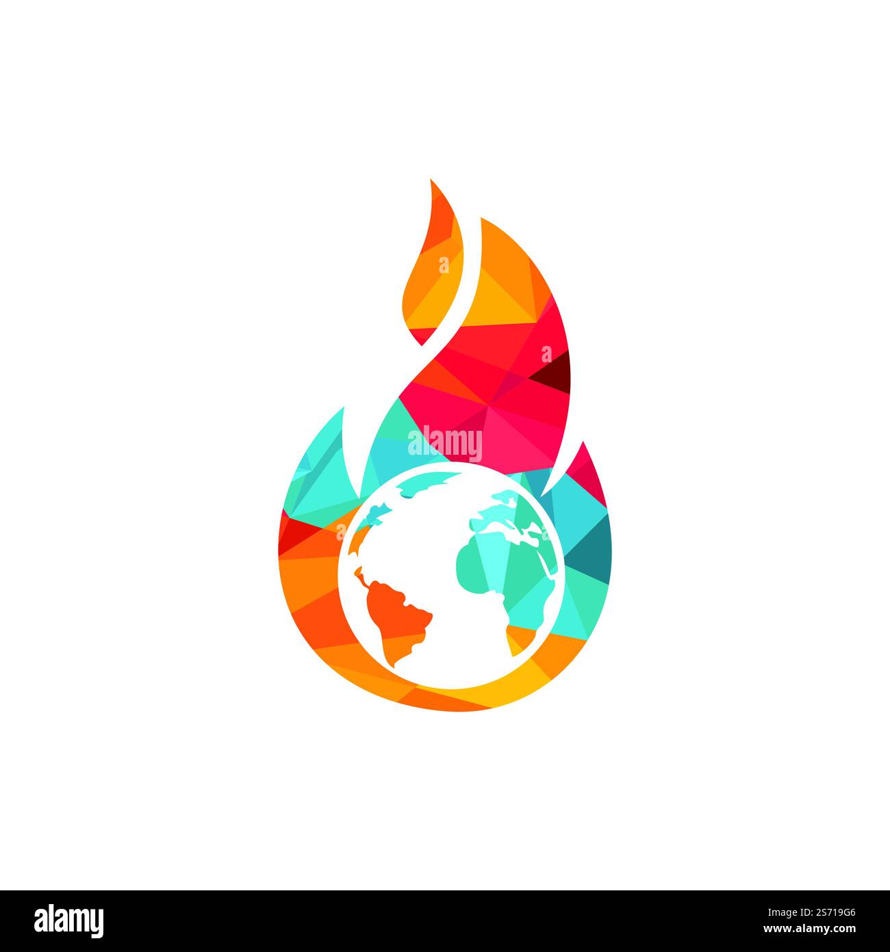 Fire Planet vector logo design template. Fire and earth icon design ...