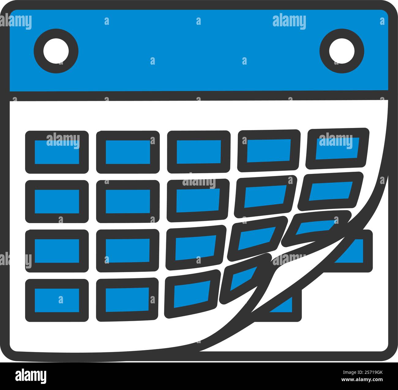 Icon Of Calendar. Editable Bold Outline With Color Fill Design. Vector ...