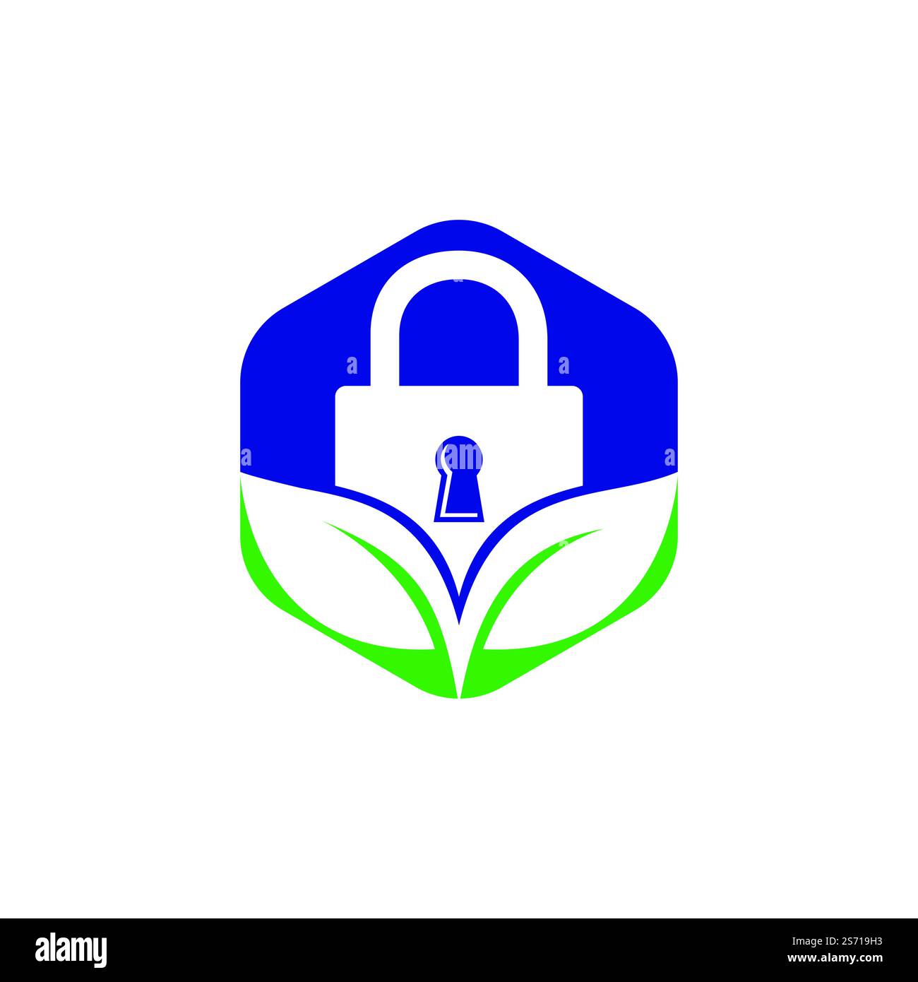 Padlock leaf vector logo design. Nature security lock logo design ...