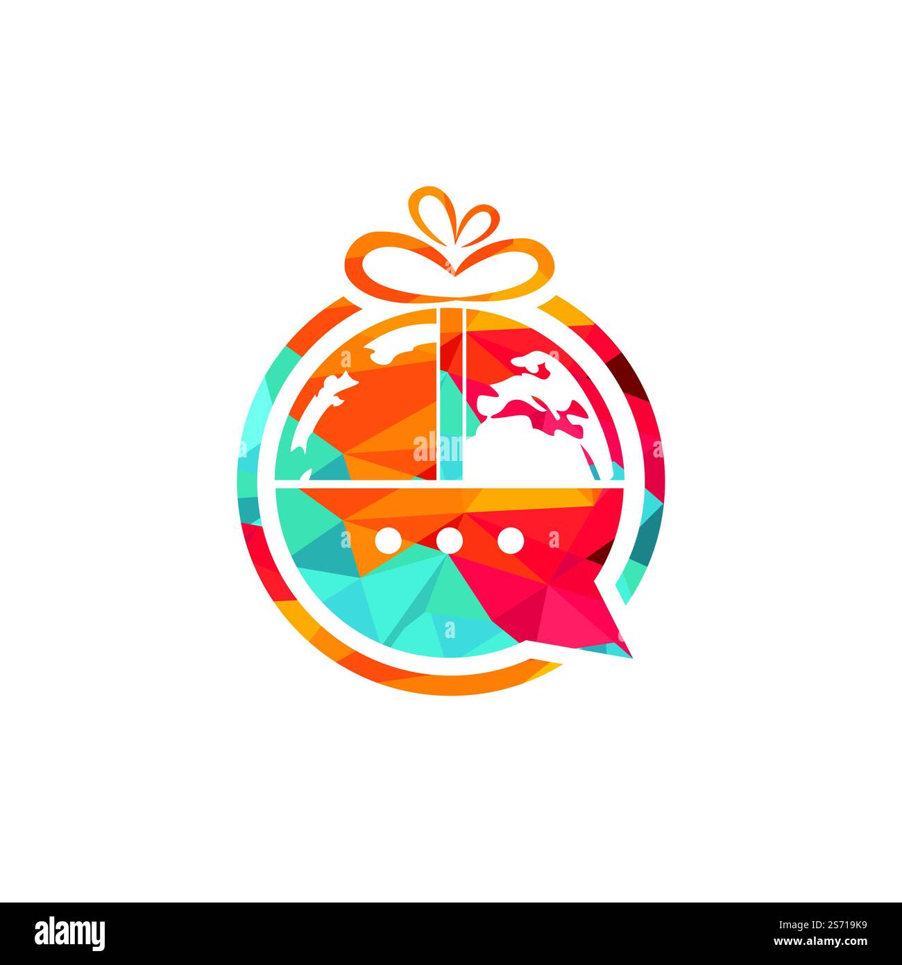 Gift chat modern and simple logo design. Gift with bubble chat talk ...