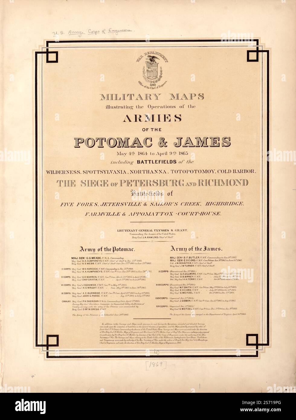 Military maps illustrating the operations of the armies of the Potomac ...