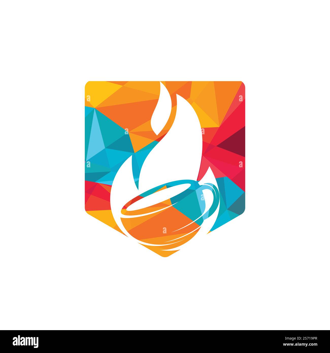 Fire flame hot roasted coffee logo design. Hot coffee shop logo with ...