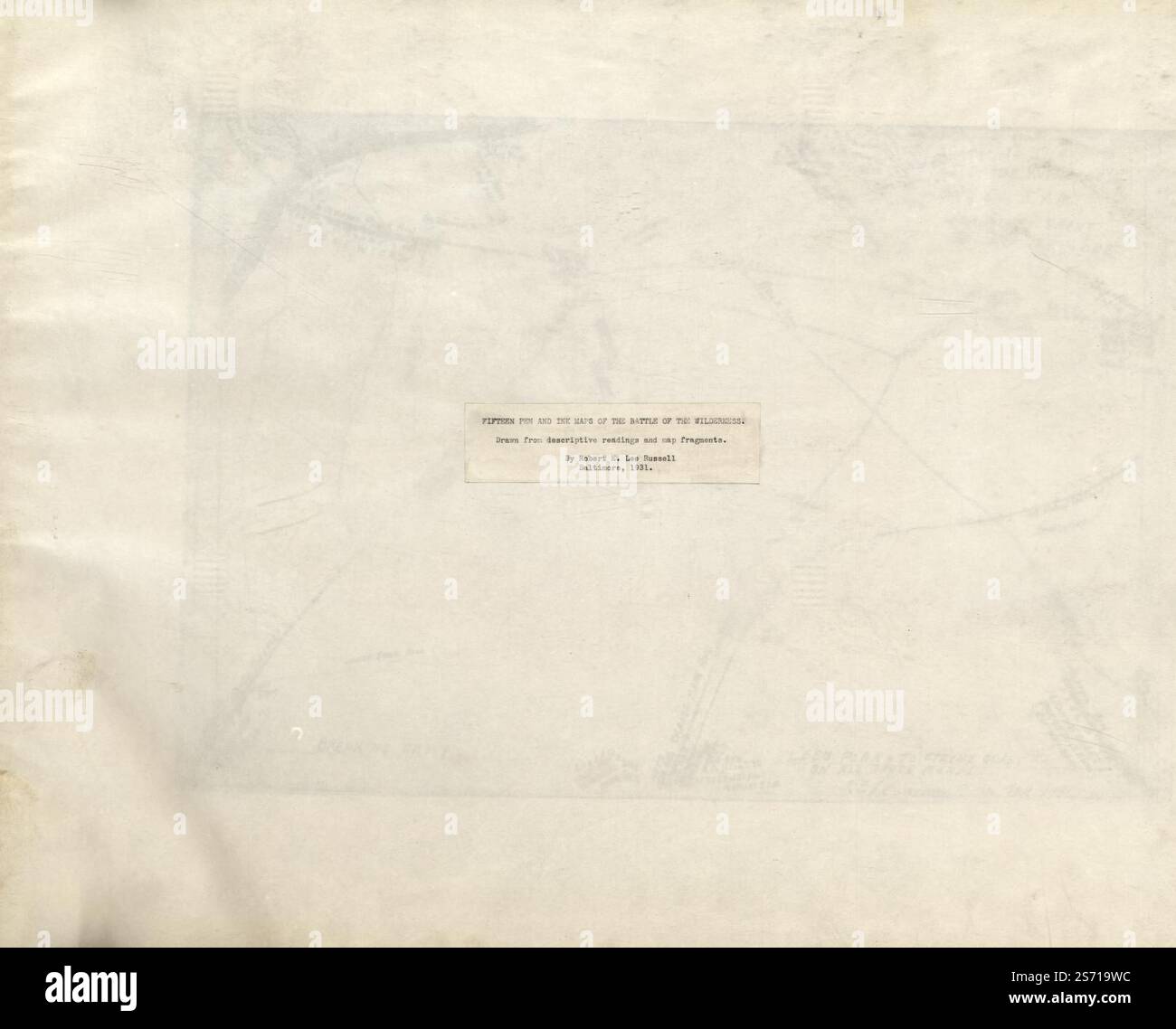 Fifteen pen and ink maps of the battle of the Wilderness 1864 by ...