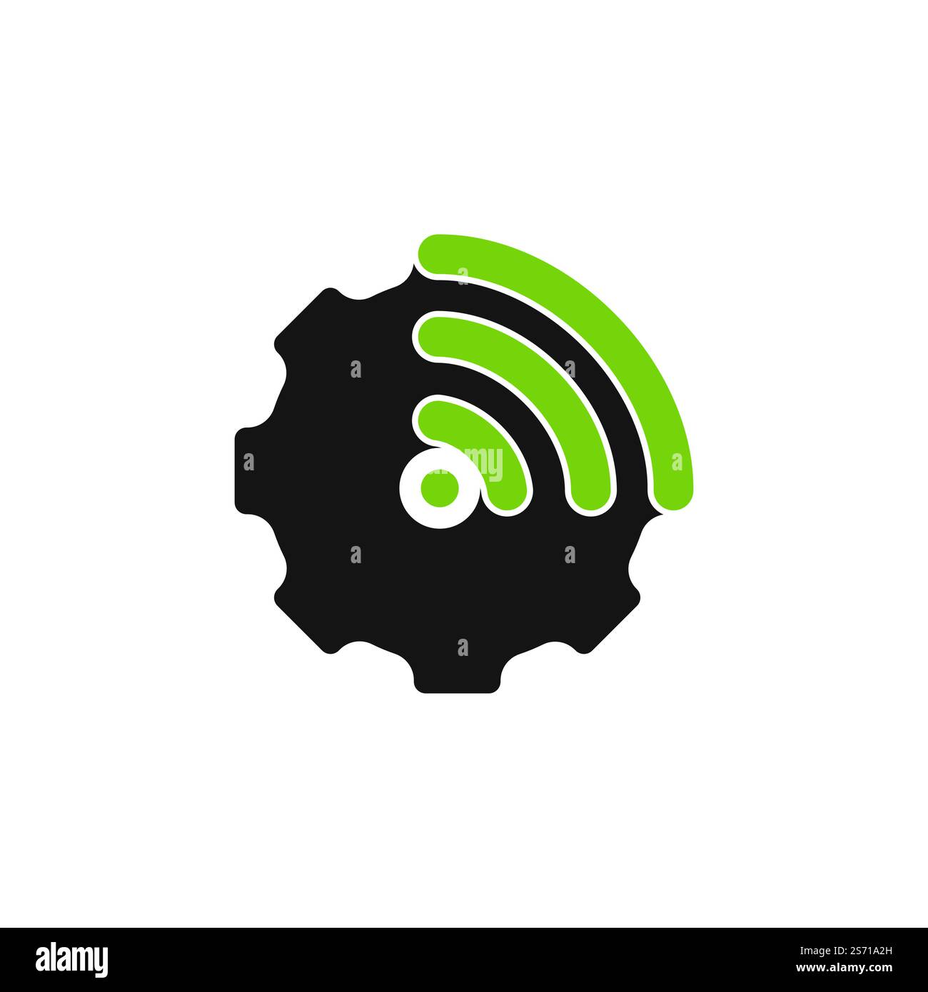 Gear Wifi vector logo design template. Industrial Connected IOT ...