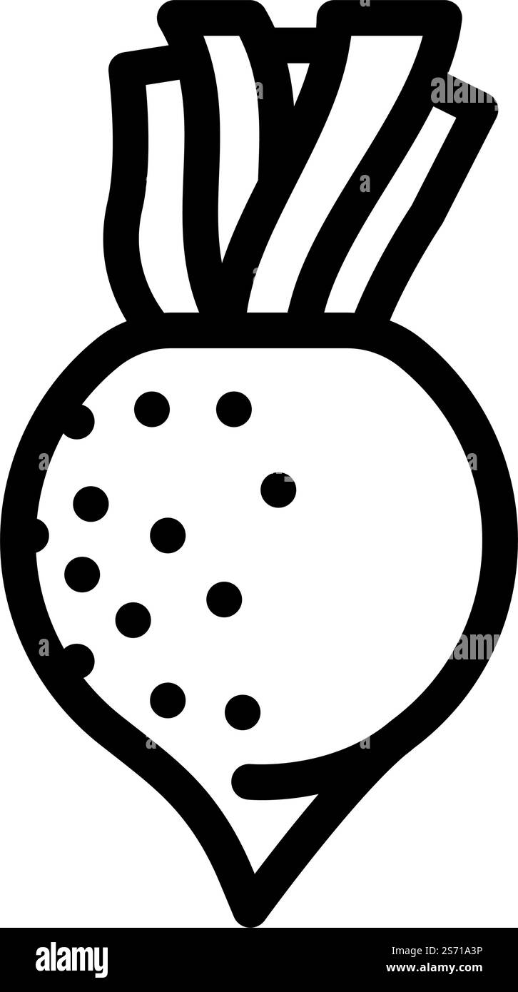 black radish line icon vector. black radish sign. isolated contour ...