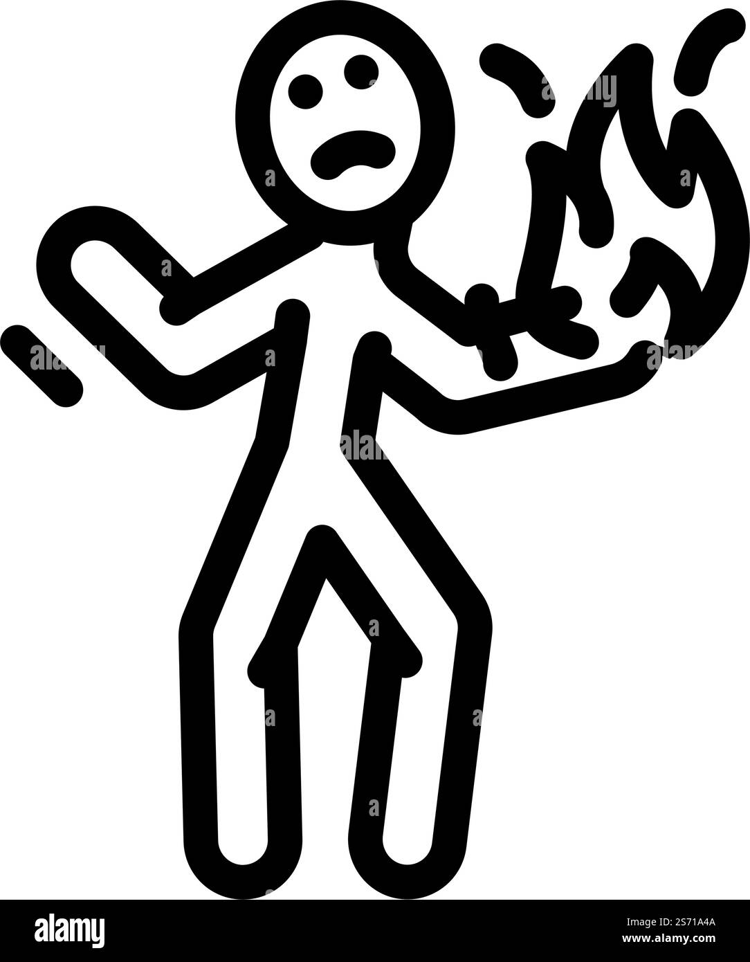 fired up man accident line icon vector. fired up man accident sign ...