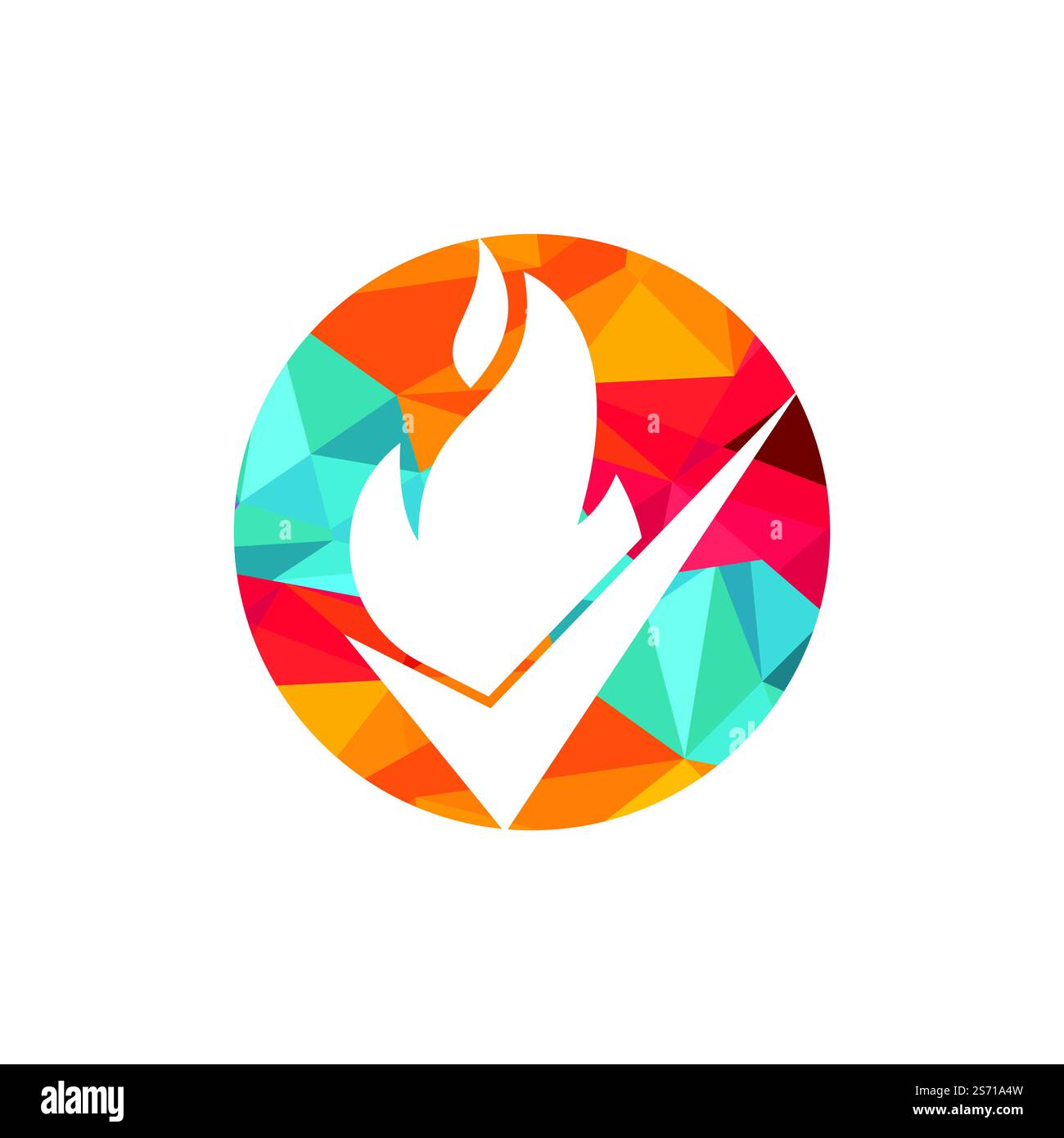 Fire check vector logo design template. Fire and checkmark icon design ...