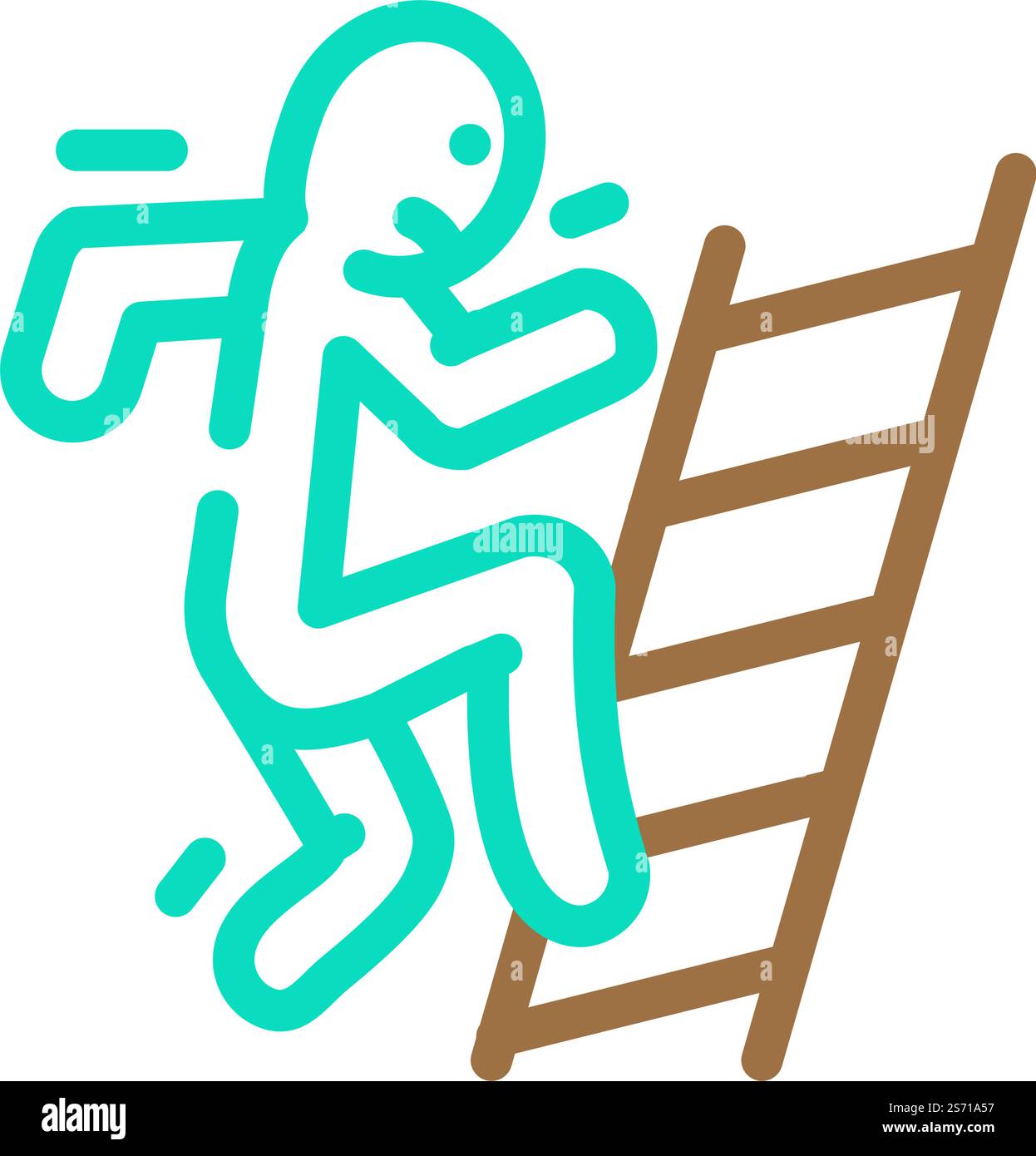 fall ladder accident color icon vector. fall ladder accident sign ...