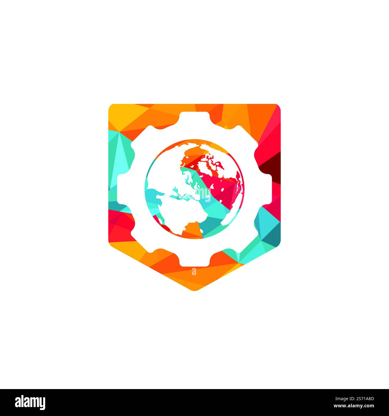 Gear global vector logo design. Gear planet icon logo design element ...