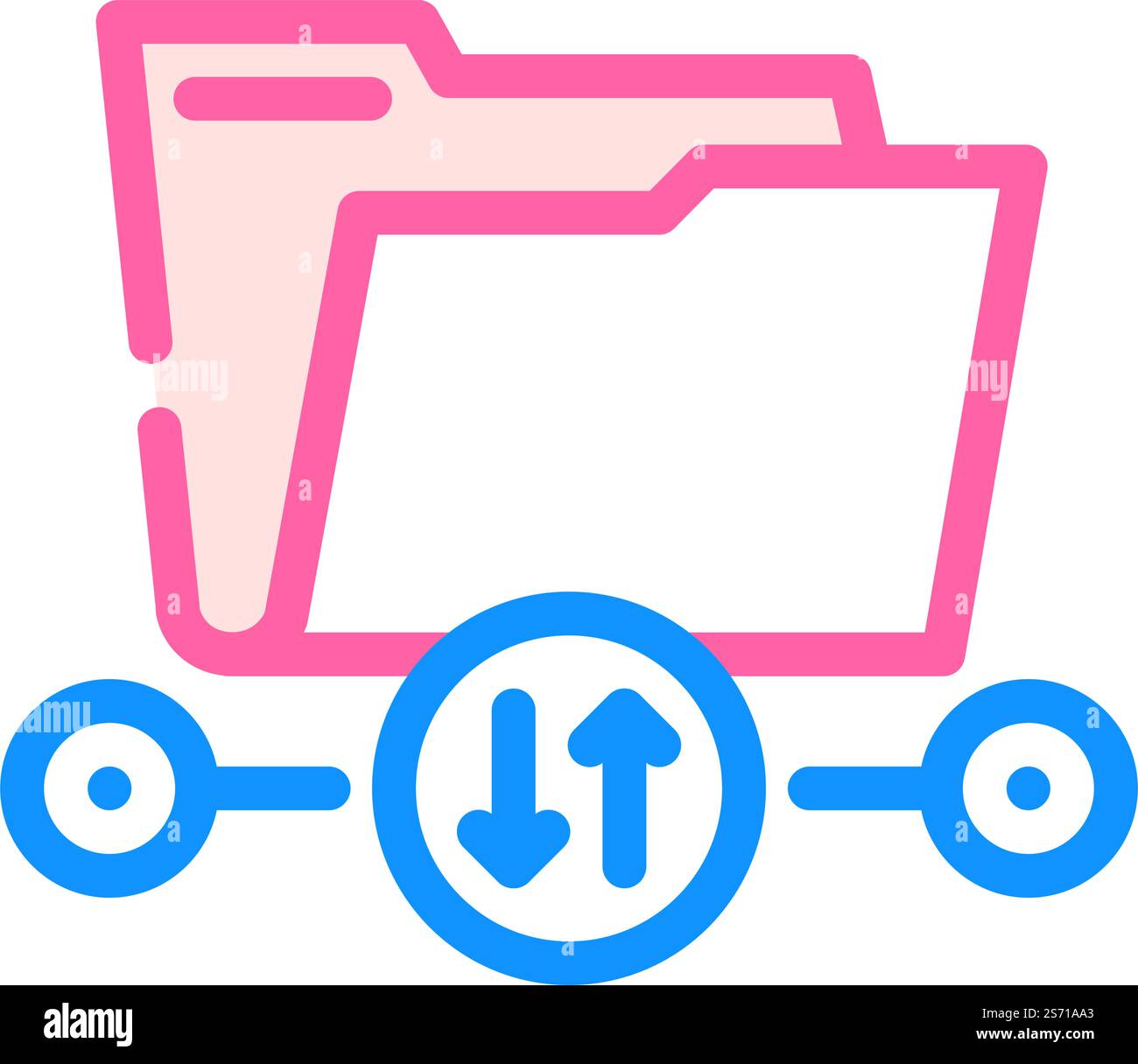 transfer folder color icon vector. transfer folder sign. isolated ...