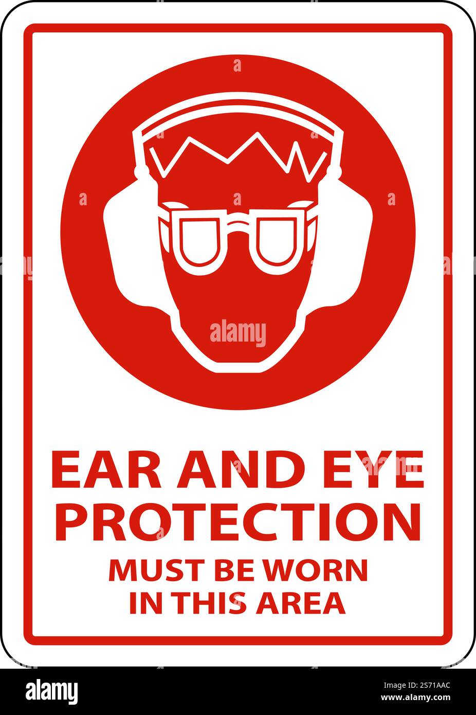 Ear and Eye Protection Sign On White Background Stock Vector Image ...