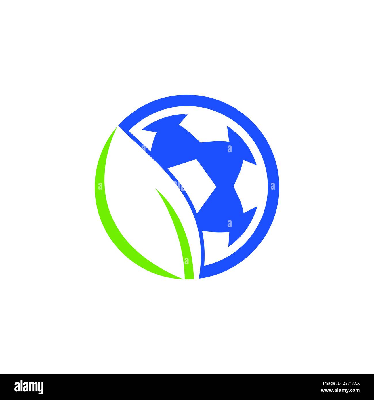 Soccer and leaf vector logo design. Unique football and organic ...