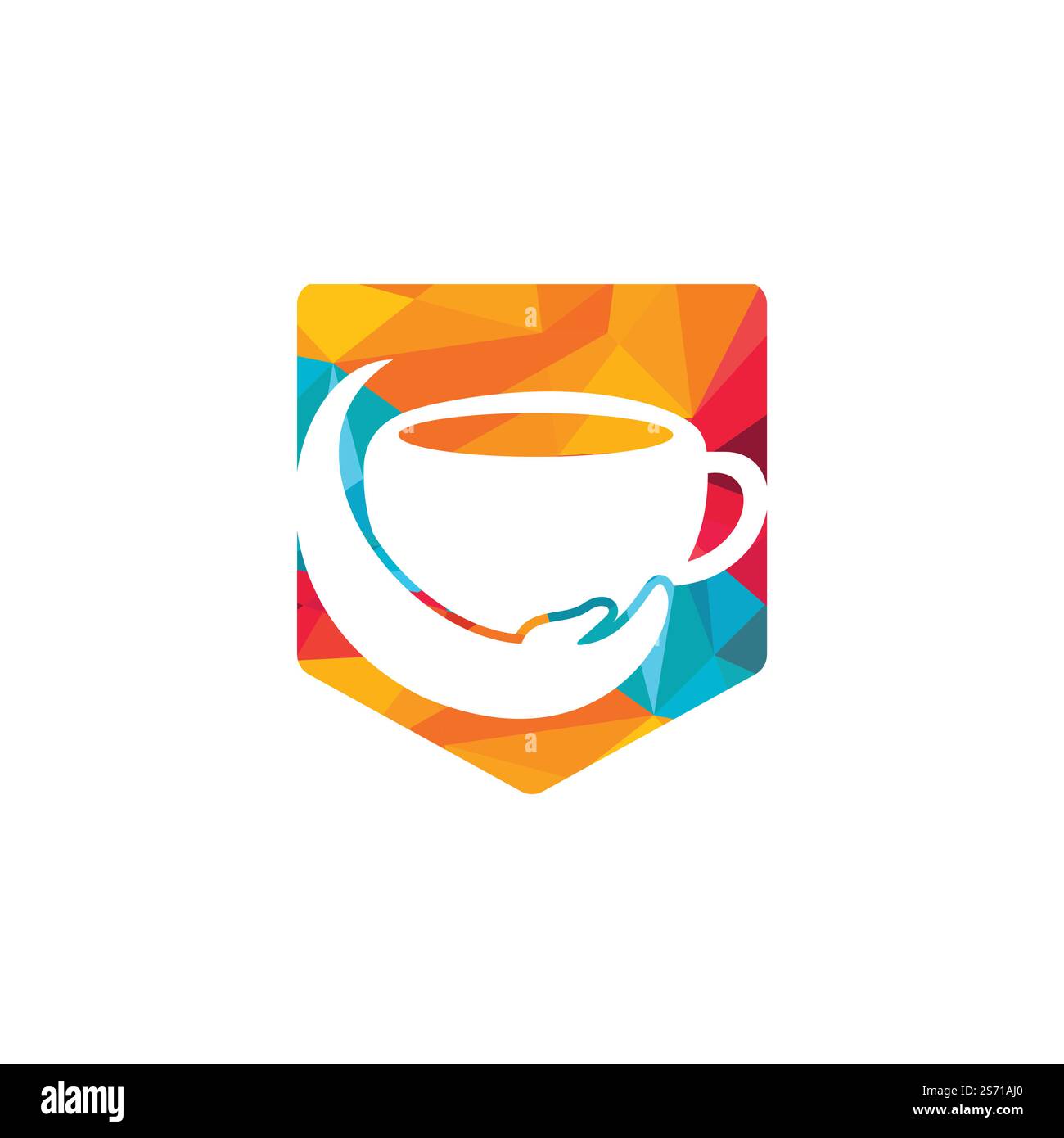 Coffee care vector logo design. Coffee cup and hand icon design Stock ...