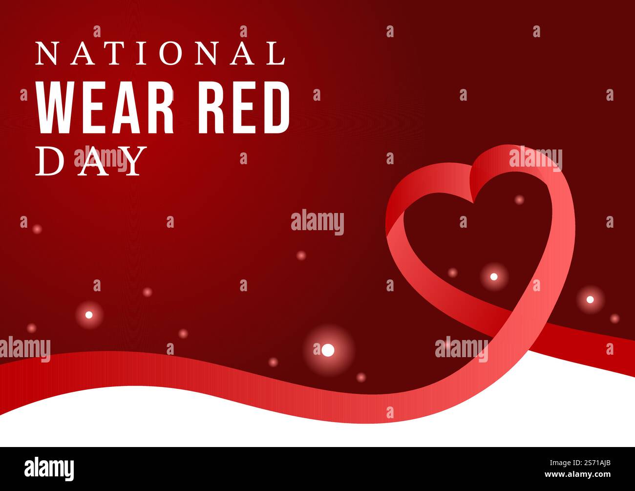 National Wear Red Day on February 7th Template Hand Drawn Cartoon Flat ...