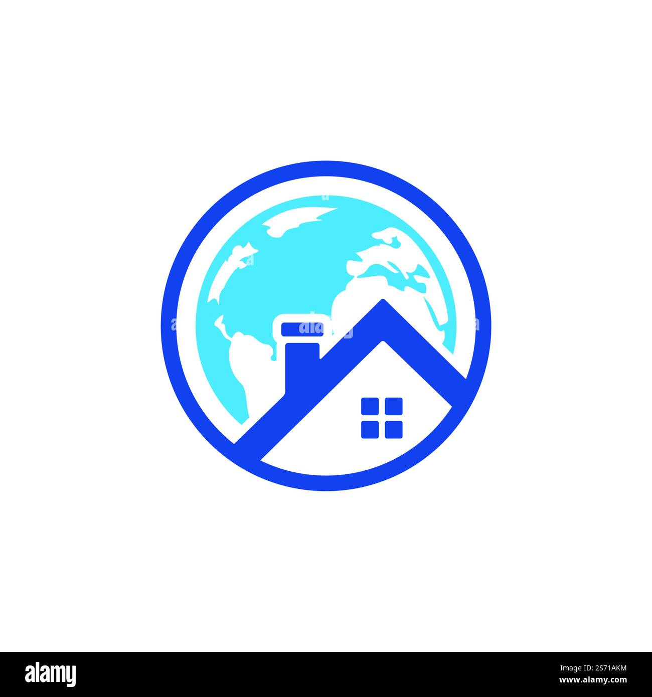 Global home vector logo design template. World house vector logo design ...