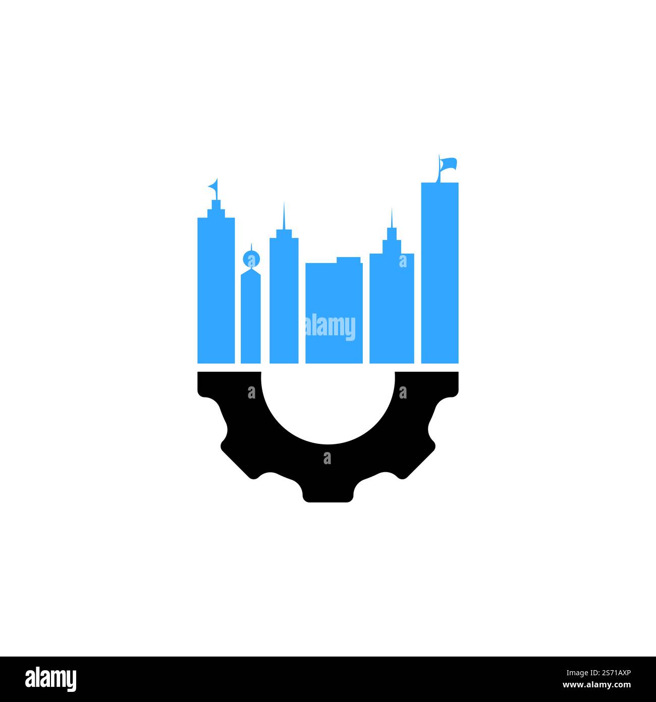 Gear building vector logo design. Building maintenance logo design ...