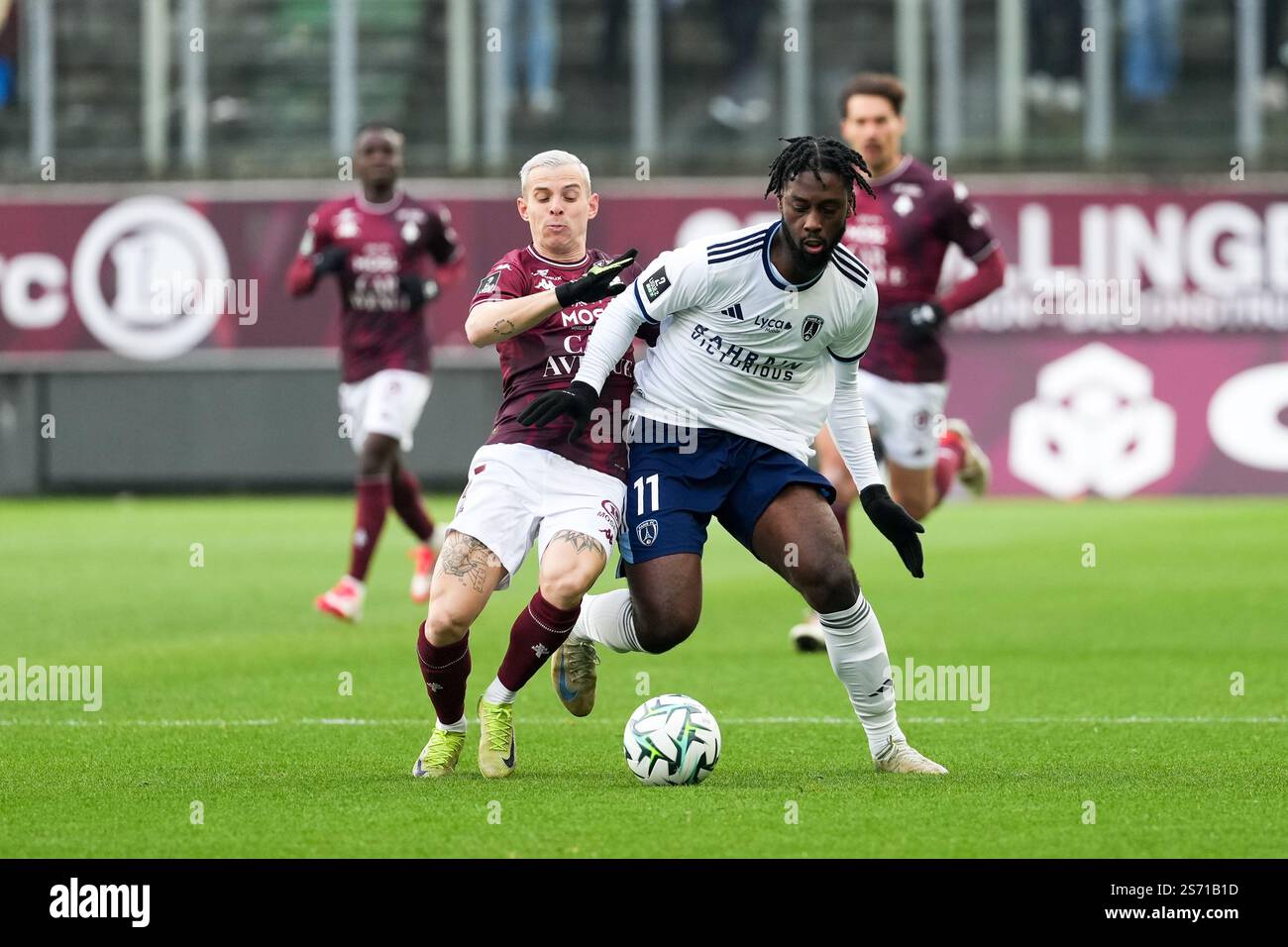 Metz, France. 18th Jan 2025. 07 Gauthier HEIN (fcm) - 11 Jean-Philippe ...