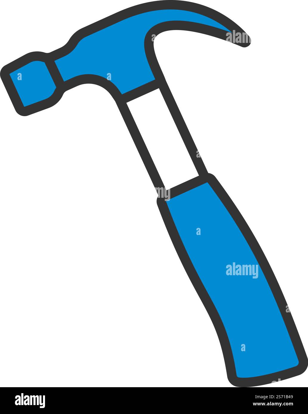 Icon Of Hammer. Editable Bold Outline With Color Fill Design. Vector ...