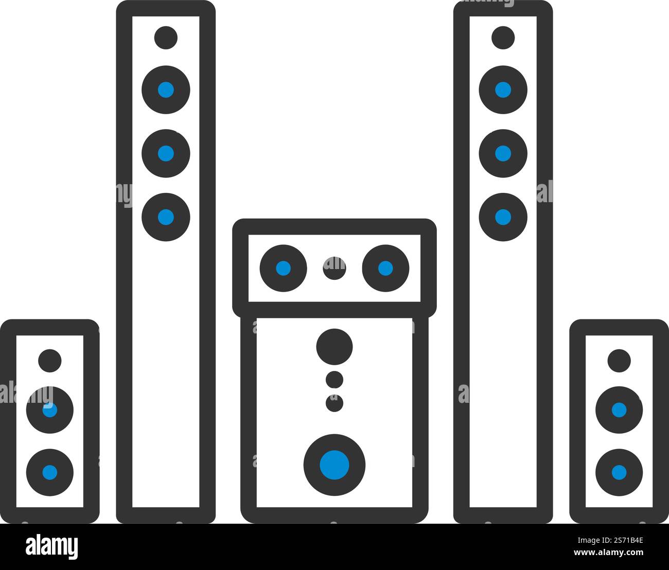Audio System Speakers Icon. Editable Bold Outline With Color Fill ...
