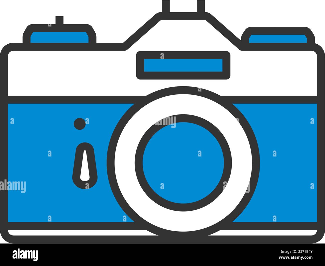 Icon Of Retro Film Photo Camera. Editable Bold Outline With Color Fill ...