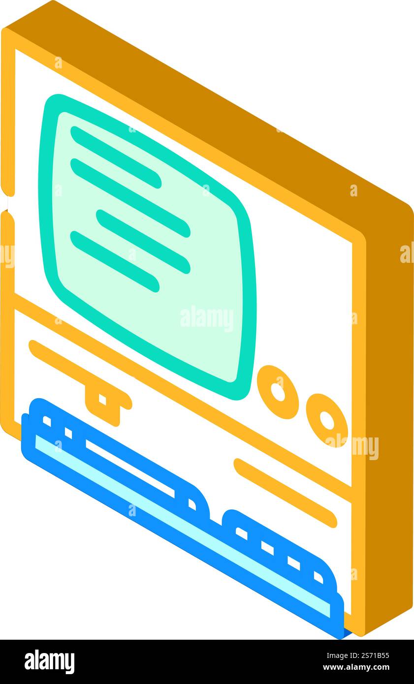 computer pc old gadget isometric icon vector. computer pc old gadget ...