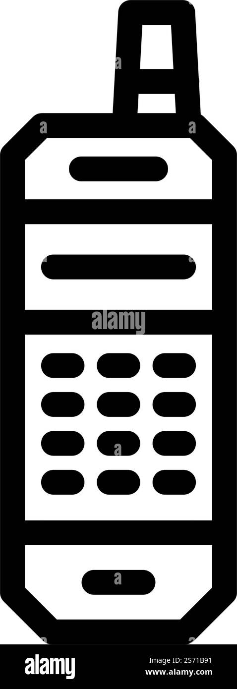 mobile phone retro gadget line icon vector. mobile phone retro gadget ...