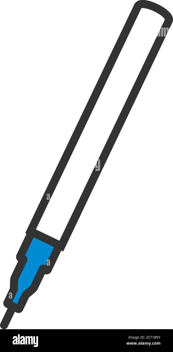 Liner Pen Icon. Editable Bold Outline With Color Fill Design. Vector ...