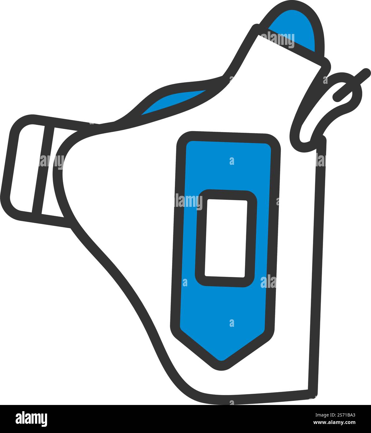 Police Holster Gun Icon. Editable Bold Outline With Color Fill Design ...