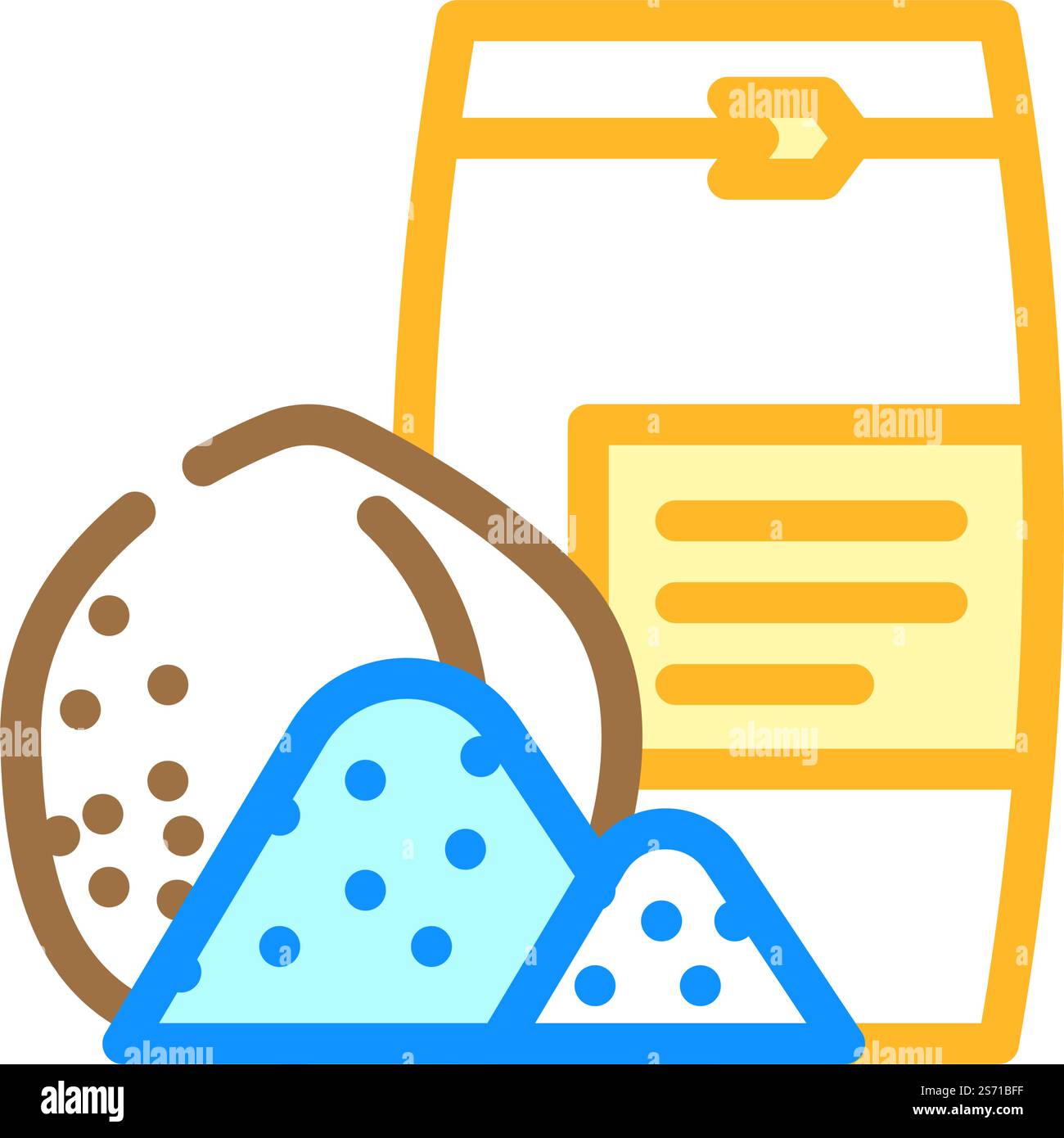 flour coconut tropical color icon vector. flour coconut tropical sign ...