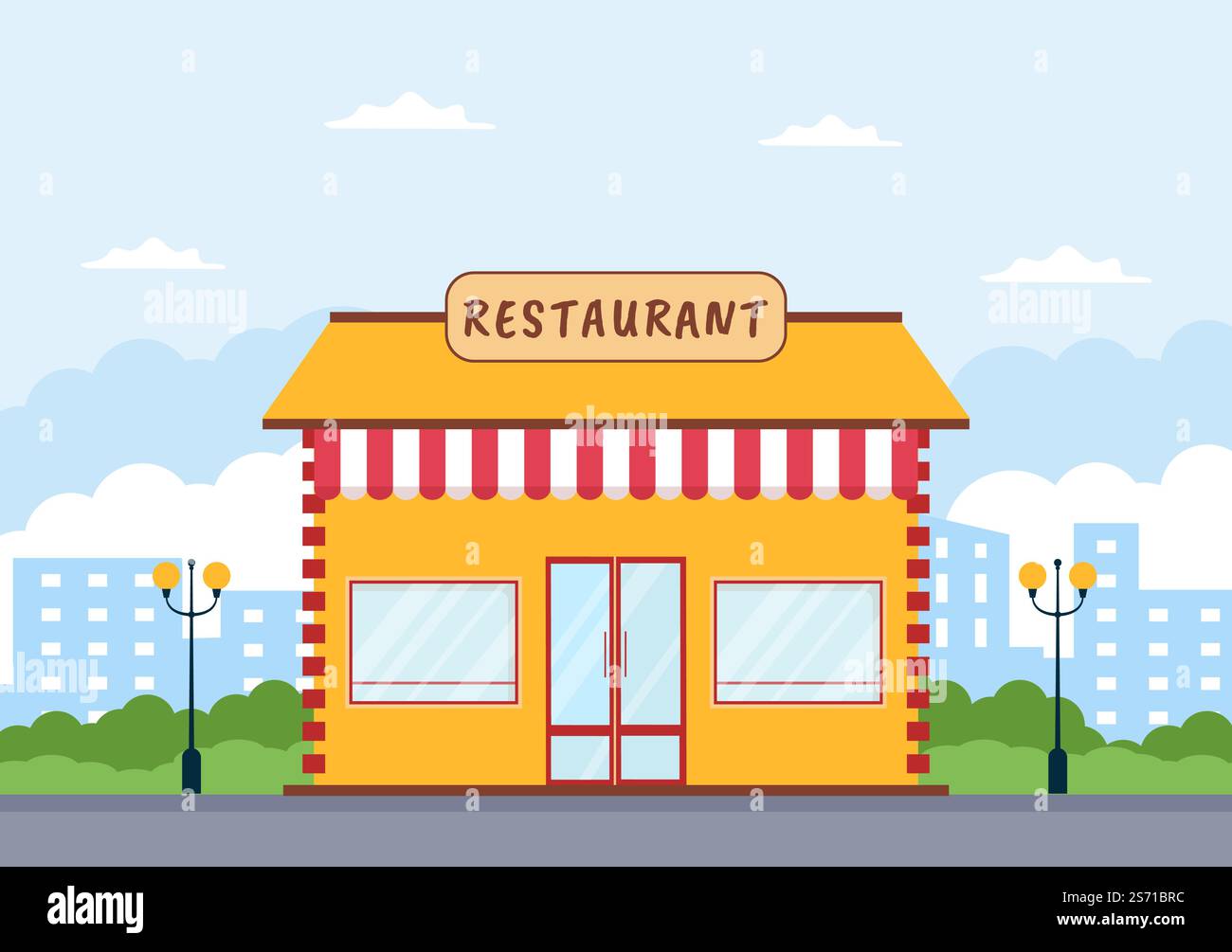 Restaurant Rating Review Template Hand Drawn Cartoon Flat Illustration ...