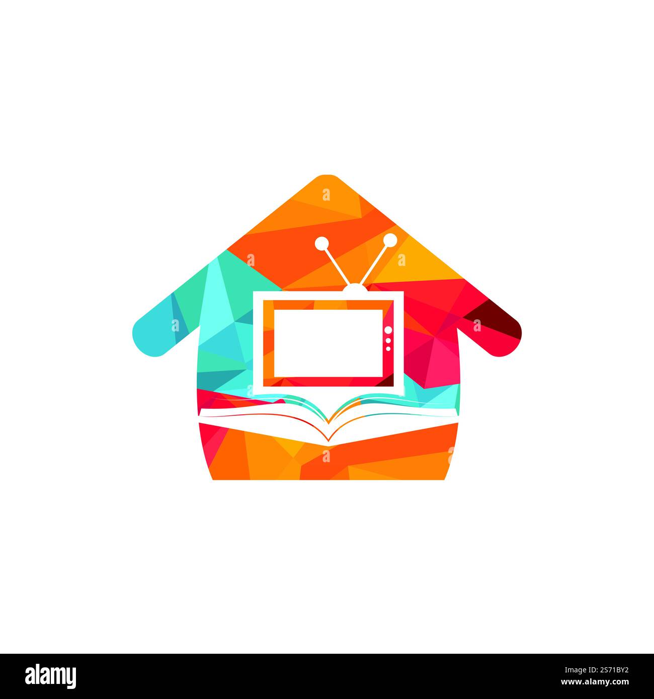 Book TV vector logo template design. Unique bookstore, library and ...
