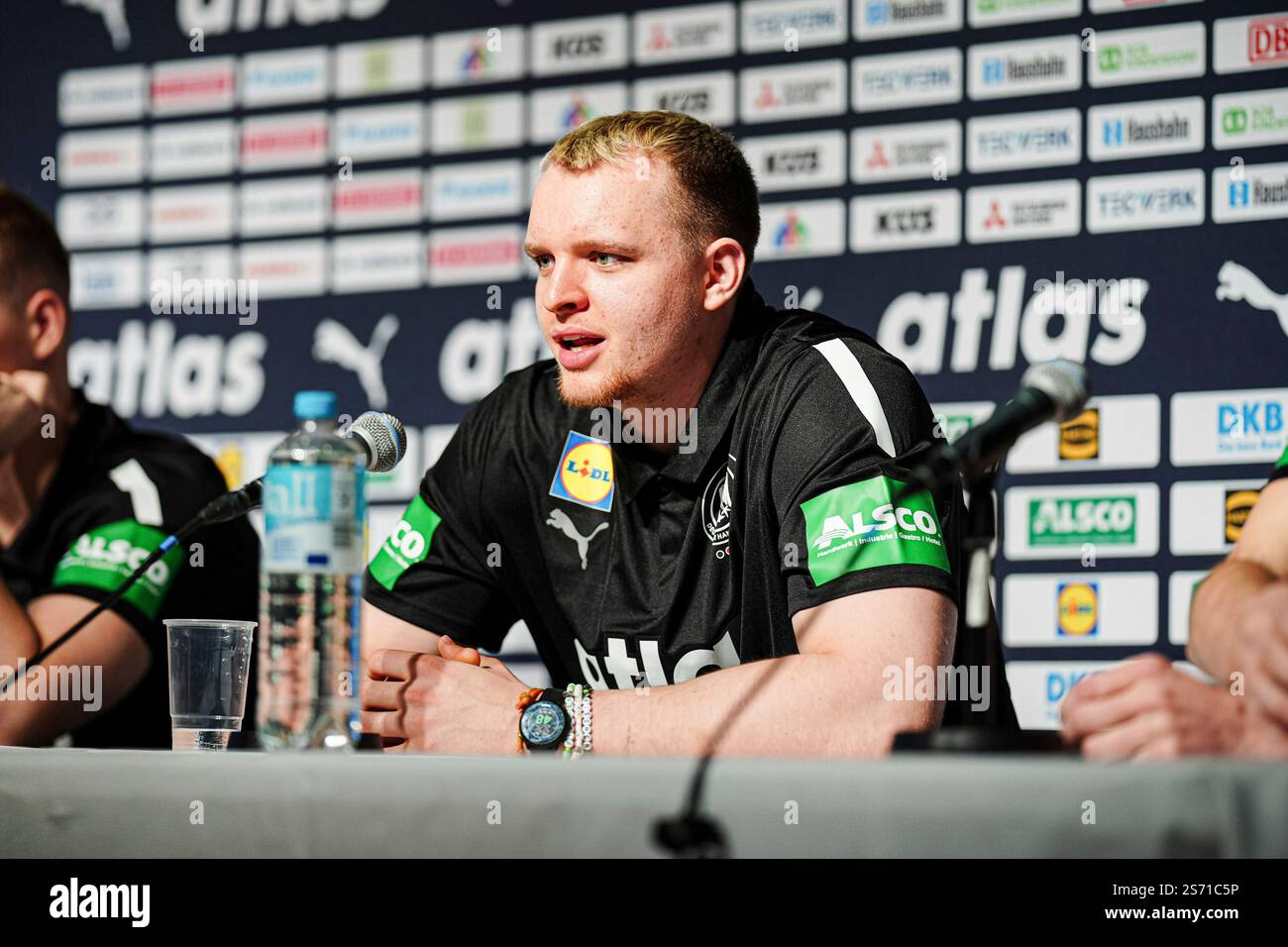 Justus Fischer (Deutschland, #54) DEN, Pressekonferenz Deutschland ...
