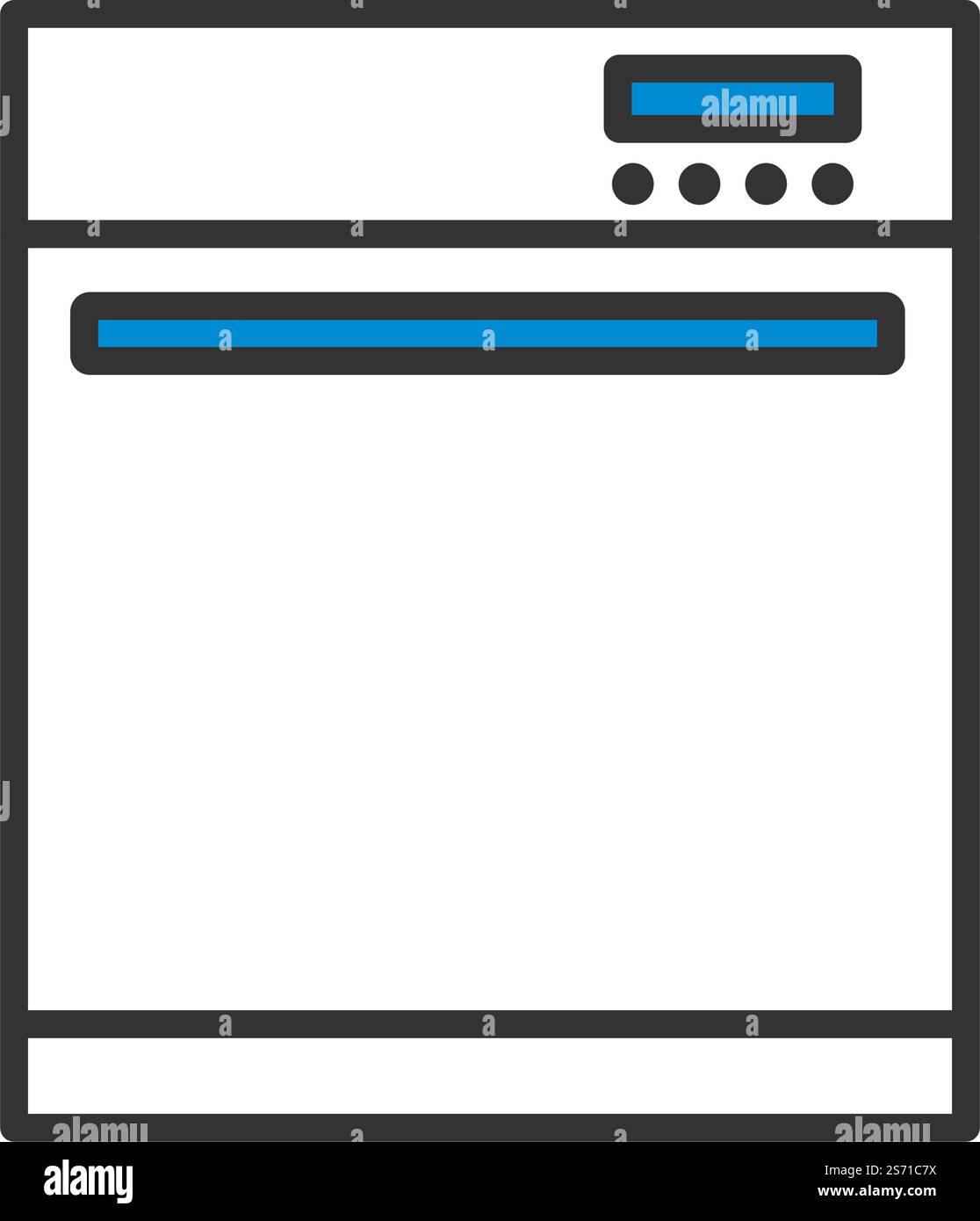 Kitchen Dishwasher Machine Icon. Editable Bold Outline With Color Fill ...