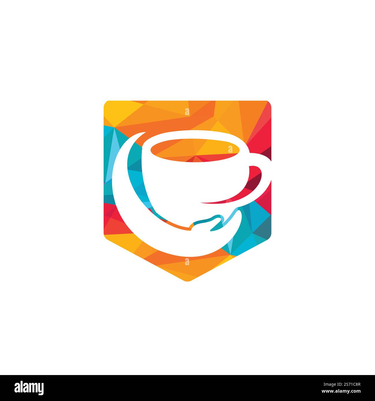 Coffee care vector logo design. Coffee cup and hand icon design Stock ...