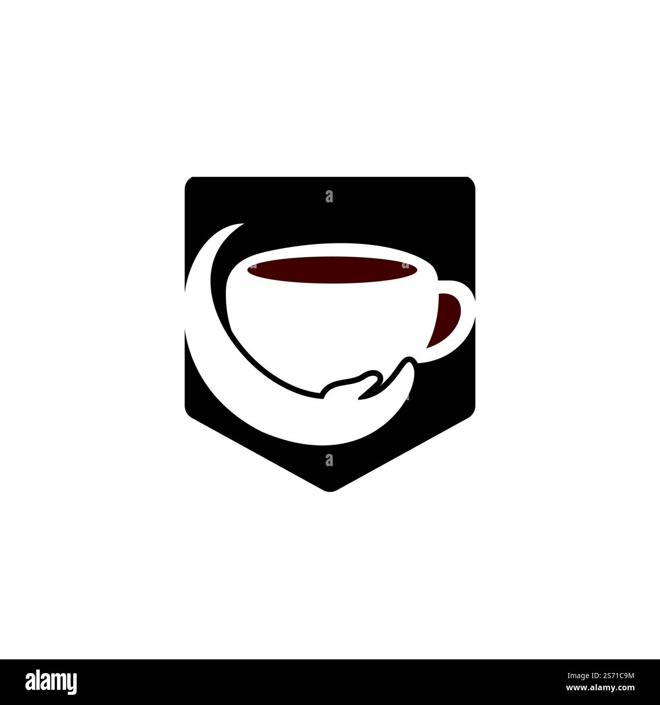 Coffee care vector logo design. Coffee cup and hand icon design Stock ...