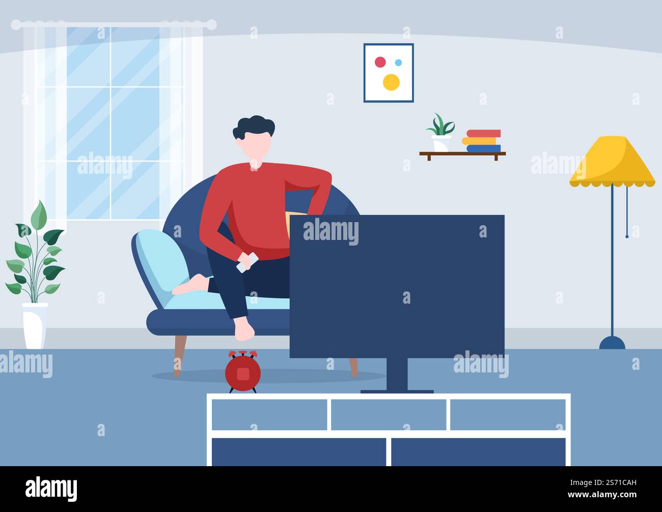 TV Channel Template Hand Drawn Cartoon Flat Illustration Home ...