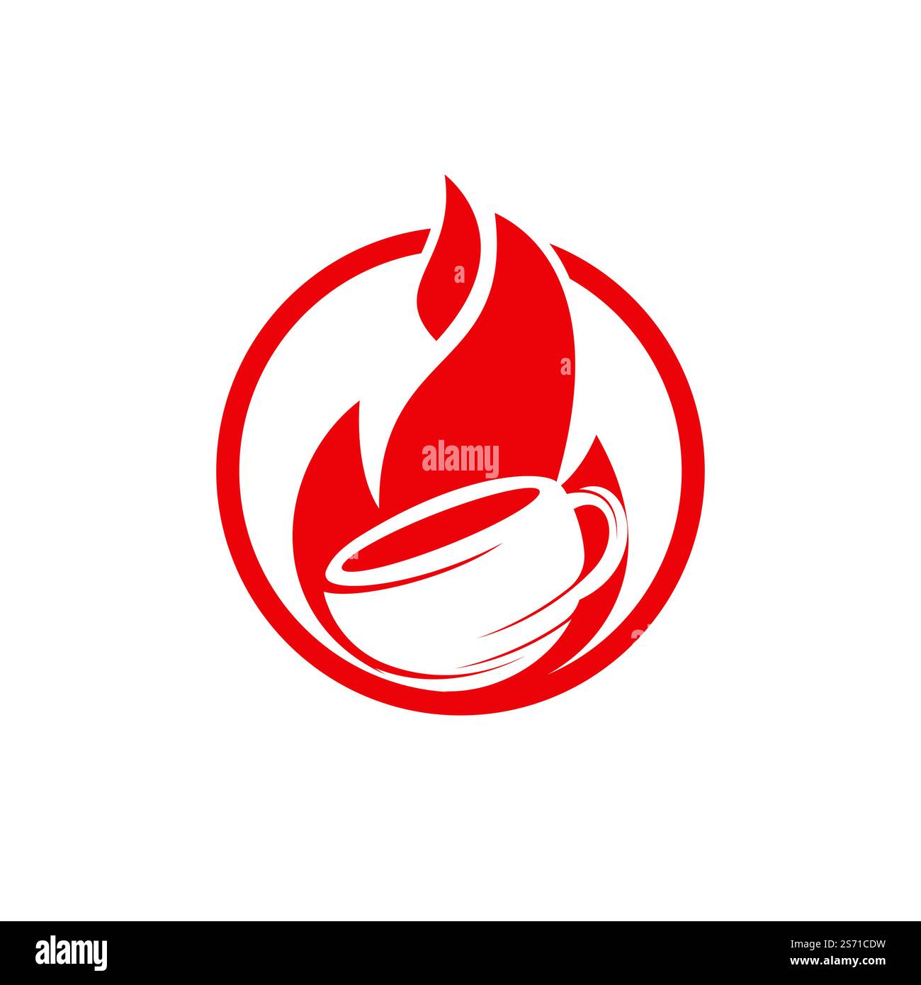 Fire flame hot roasted coffee logo design. Hot coffee shop logo with ...