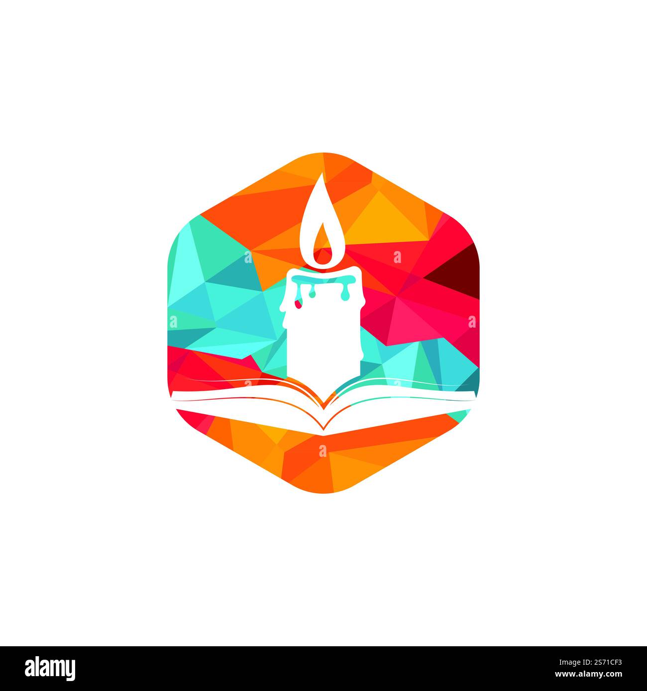 Book light vector logo design. Book and Candle vector logo design ...