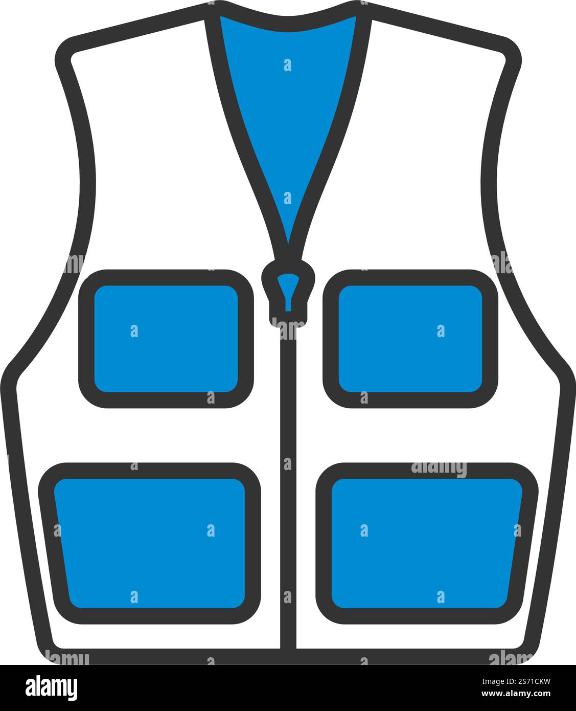 Icon Of Hunter Vest. Editable Bold Outline With Color Fill Design ...