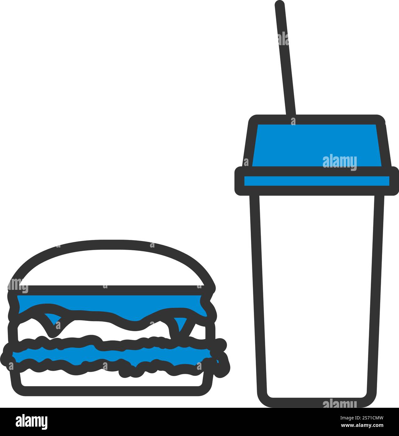 Fast Food Icon. Editable Bold Outline With Color Fill Design. Vector ...