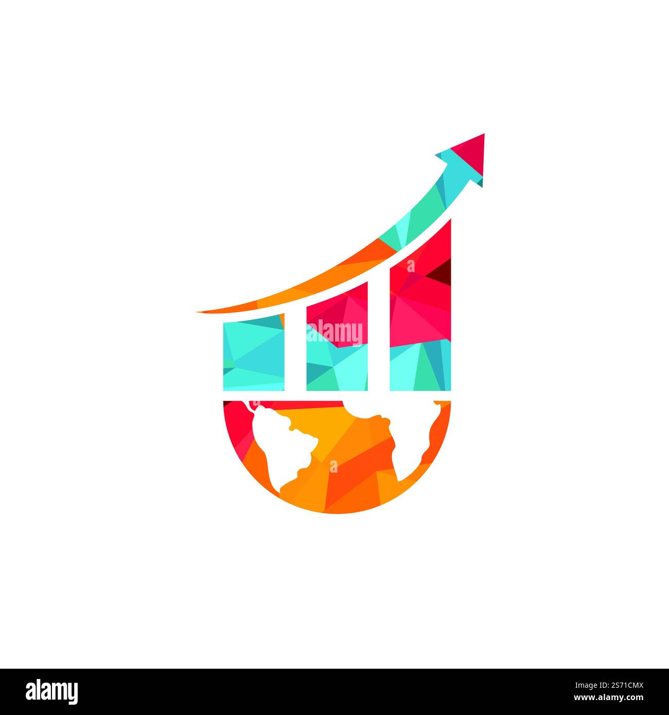 World Stats vector logo design template. World finance logo design ...